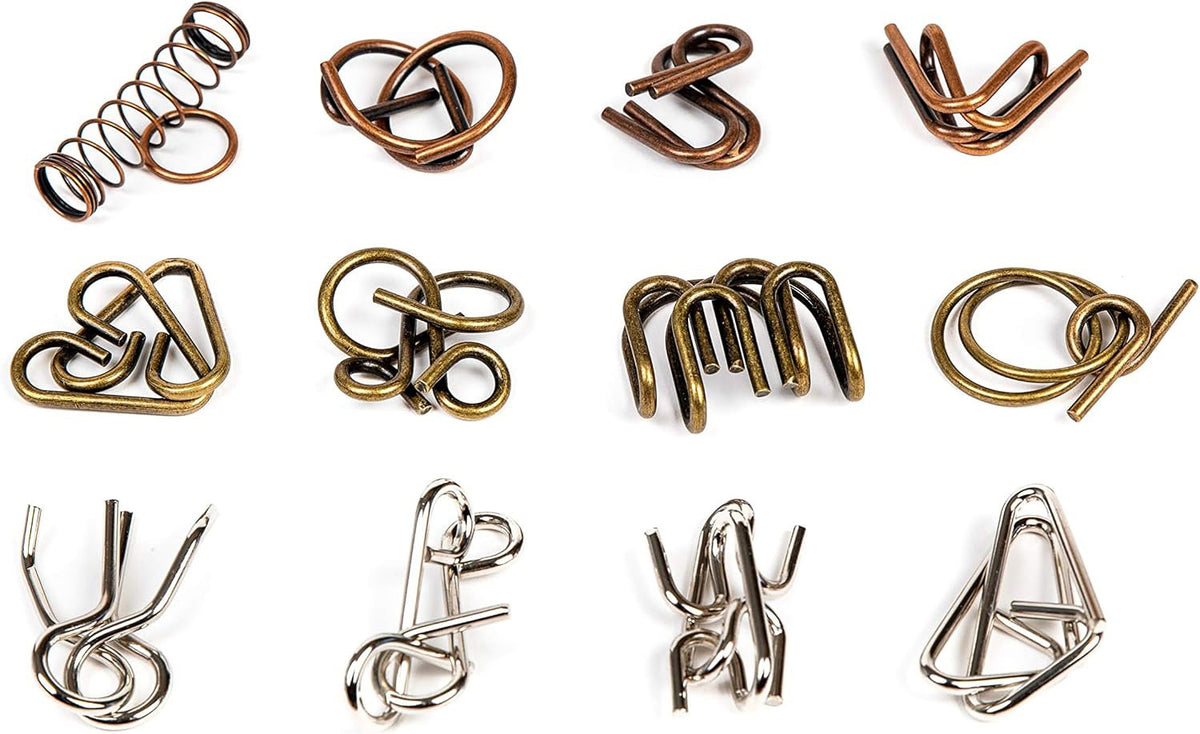True Genius Ancient Metal Puzzles - 12 pc | Project Genius | TG404 ...